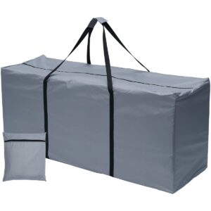 patio cushion storage bag waterproof, outdoor garden furniture cushion trunk storage bag zipped case waterproof 210d heavy duty rip proof oxford fabric christmas tree storage bag (grey 173*76*51cm)