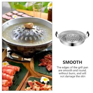 RSBFER Korean BBQ Grill Pan, Aluminum Stovetop Round Barbecue Grill Plate, Basket Steamer Cookware Kitchen Cooking Tools,35cm