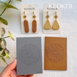 KEOKER Polymer Clay Texture Sheets Set, Works with Boho Polymer Clay Cutter, The Same Effect as Polymer Clay Texture Roller, Boho Texture Sheets for Polymer Clay (1-3)