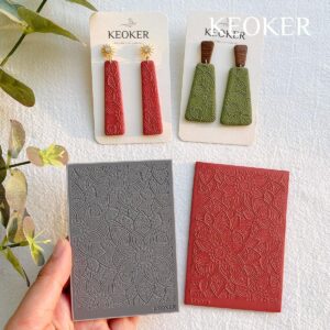 KEOKER Polymer Clay Texture Sheets Set, Works with Boho Polymer Clay Cutter, The Same Effect as Polymer Clay Texture Roller, Boho Texture Sheets for Polymer Clay (1-3)