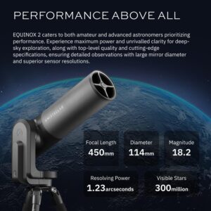 Limited-Time Special Bundle: UNISTELLAR EQUINOX 2 Smart & Digital Telescope + UNISTELLAR Genuine Backpack - Beginners and Experienced Users - iPhone and Android Compatible - 114mm Aperture…