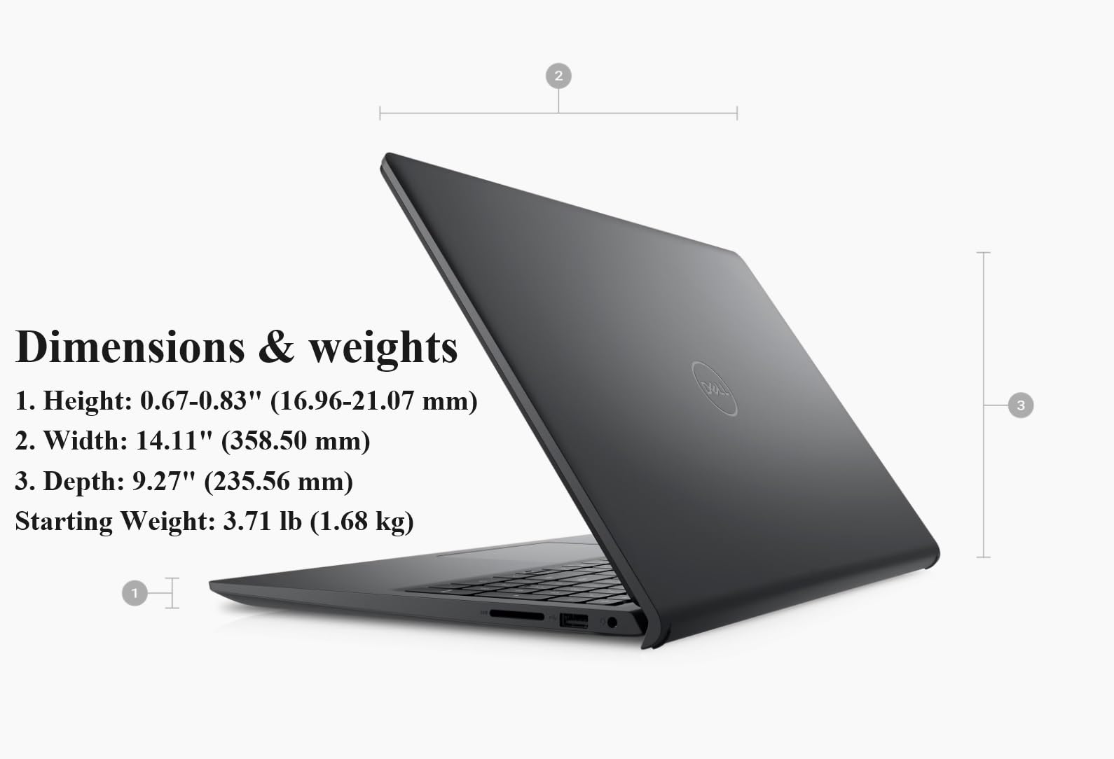 DELL Newest Inspiron 15 Business Laptop, 15.6" Full HD LED, AMD Ryzen 5 5500U,16G RAM,1TB SSD.,Webcam, WiFi, Win 11 Pro, SD Card Reader, Long Battery Life, Carbon Black