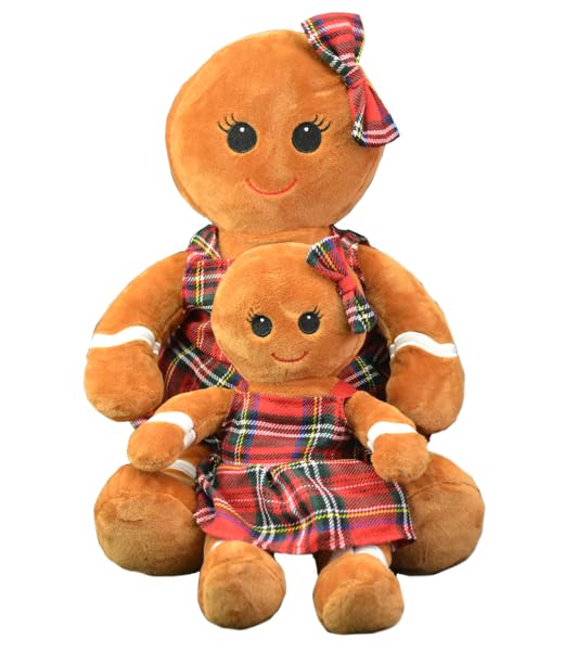 PLUSH TOYS WONDERLAND Ginger The Gingerbread Girl 8 Inch Pocket-Sized Stuffed Doll: Petite and Perfectly Sweet Kids, Christmas Doll Plushie Gift for Kids, Baby Showers!