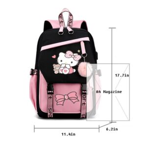 RUILIHIAO Casual Laptop Backpack USB Port University Student School Bag Boys Girls Bookbag Travel School Bag