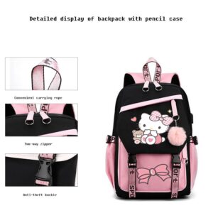 RUILIHIAO Casual Laptop Backpack USB Port University Student School Bag Boys Girls Bookbag Travel School Bag