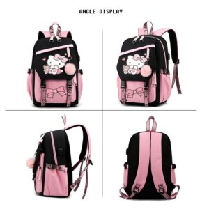 RUILIHIAO Casual Laptop Backpack USB Port University Student School Bag Boys Girls Bookbag Travel School Bag