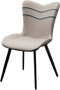 riloop modern leather dining chair,home living room side chair counter lounge computer office reception chair with metal chair legs living room chairs/ash white