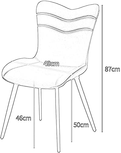 RILOOP Modern Leather Dining Chair,Home Living Room Side Chair Counter Lounge Computer Office Reception Chair with Metal Chair Legs Living Room Chairs/Ash White