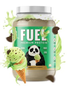 underground bio labs panda fuel premium protein non-gmo whey,hydrolyzed collagen,casein,probiotics,enzymes, keto friendly,time release, 25 servings (mint chocolate ice cream)