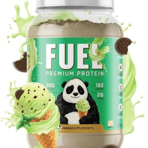 Underground Bio Labs Panda Fuel Premium Protein Non-GMO Whey,Hydrolyzed Collagen,Casein,Probiotics,Enzymes, Keto Friendly,Time Release, 25 Servings (Mint Chocolate Ice Cream)