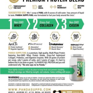 Underground Bio Labs Panda Fuel Premium Protein Non-GMO Whey,Hydrolyzed Collagen,Casein,Probiotics,Enzymes, Keto Friendly,Time Release, 25 Servings (Mint Chocolate Ice Cream)