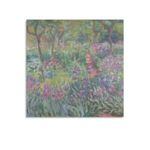 the artist’s garden in giverny by claude monet wall art abstract canvas painting artwork for walls art print poster living room decoration modern aesthetic picture 28x28inch(70x70cm)