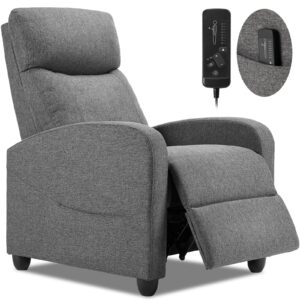 DUMOS Adults Massage Living Room, Adjustable Modern Chair, Home Theater Single Sofa Recliner with PU Leather Padded Seat Backrest (Grey)