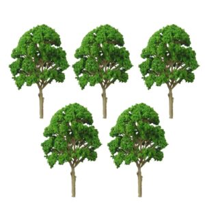 mangousong miniature trees,5pc ho scale model trees train railroad micro landscape park scenery scale tree layout diorama scenery scene making