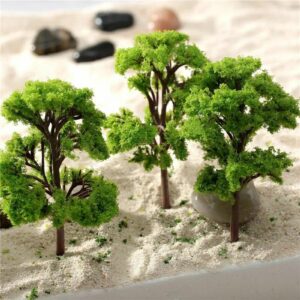 mangousong miniature trees,10pcs ho oo scale model trees train railroad layout diorama scenery miniature tree decoration