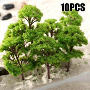 MANGOUSONG Miniature Trees,10Pcs HO OO Scale Model Trees Train Garden Railroad Layout Diorama Scenery Miniature Tree Decoration