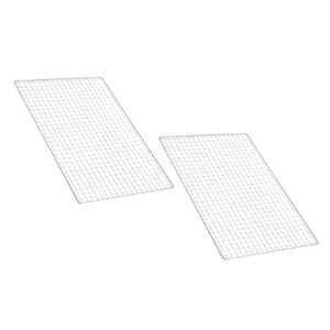 yardwe 4 pcs stainless steel bbq mesh chef cooling rack cookie cooling camping bbq mesh bbq net pad stainless steel roasting rack barbecue wire mesh baking rack square travel grill