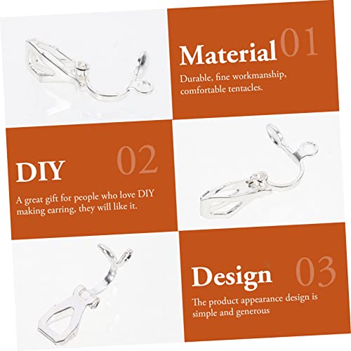 Abaodam 50pcs Earring Accessories DIY Earring Back Clips Clip on Earring Findings Triangle Earring Findings Clip- Pierced Flat Earrings DIY Materials for Ear Ornaments Hook Metal Jewelry