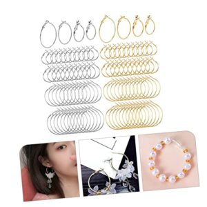 SEWACC 384 Pcs Earring Hoop Jewelry Findings Jewelry Making Supplies Earrings Charm Wine Charm Rings Earring Making Kit Earrings Bezel Charm Hoops for Jewelry Making Earring Findings