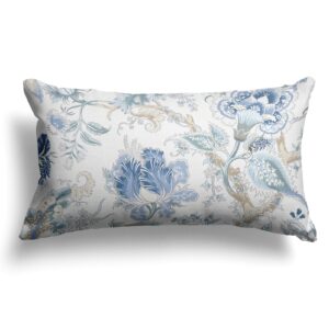 Snycler Chinoiserie Pillow Covers Set of 2 Blue and White Outdoor Pillows Flowers Throw Pillow Covers Cotton Square Cushion Cover Decor for Bedroom Couch Bed Living Room Sofa Chair 12"x20" C12