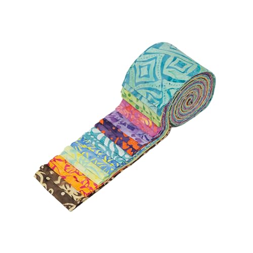 Stitch & Sparkle Indonesian Premium Batik Cotton Vibrant Dreams Jelly Roll 2.5''x 44''