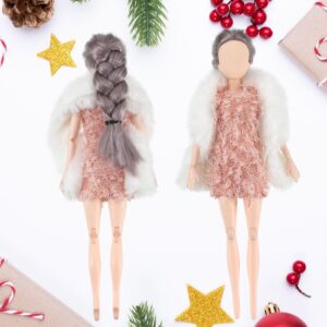 Bencailor 3 Sets Christmas Doll Clothes and Accessories Set for 11.8 Inch Girl Boy Doll Christmas Clothing Set Xmas Costume Doll Outfit Dress for Christmas Party Decoration Girl Gift (Elegant Style)