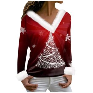 havuityy christmas shirts for women plus size christmas costume christmas sweatshirt for women christmas tshirts womens blouses and tops dressy girls flannel shirts christmas tops for women xx-large