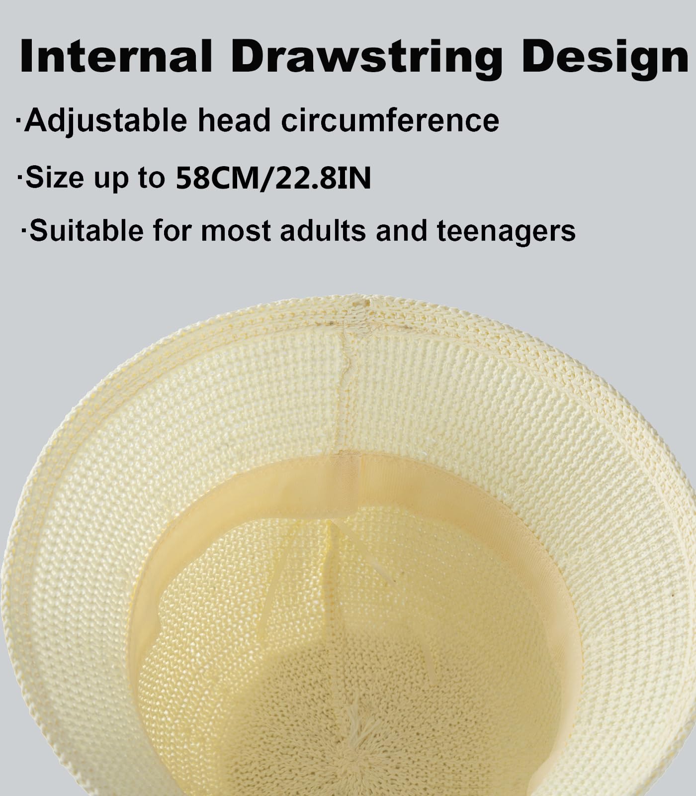 MEINICY Women Mesh Bucket Hat Woven Beach Hat Straw Sun Hat Foldable Packable Solid Fishing Hat for Summer Spring Fall (Ivory White)