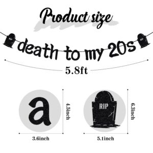 Death To My 20s Banner, Rip Twenties, Cheers to 30 Years, Tombstone Theme 30th Birthday Party Decorations Supplies