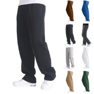 sweatpants for men fall winter active fleece jogger pants drawstring elastic waist warm baggy cargo trousers 2023 trendy a- black