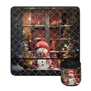 suhoaziia window side snowman sewing machine mat reduce vibration for table sewing machine christmas muffling mat to keep clean sewing machine decorative