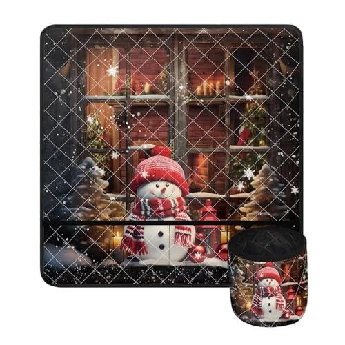 Suhoaziia Window Side Snowman Sewing Machine Mat Reduce Vibration for Table Sewing Machine Christmas Muffling Mat to Keep Clean Sewing Machine Decorative