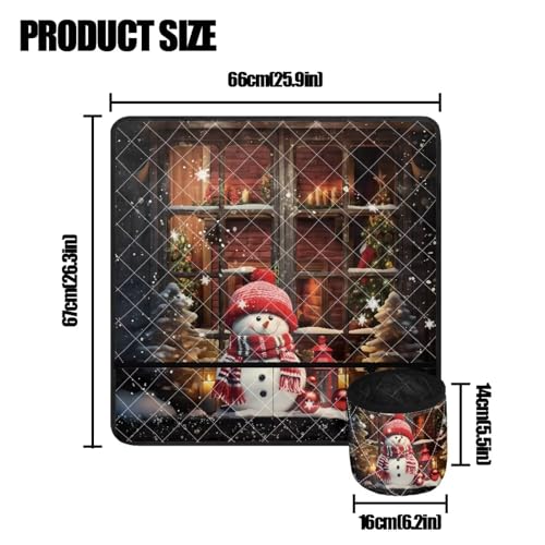 Suhoaziia Window Side Snowman Sewing Machine Mat Reduce Vibration for Table Sewing Machine Christmas Muffling Mat to Keep Clean Sewing Machine Decorative