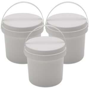 doitool 3pcs storage bucket ice cream bucket paint pail container snack bucket with handle buckets food containers for kids food toy party favors bucket beer pp white bucket child