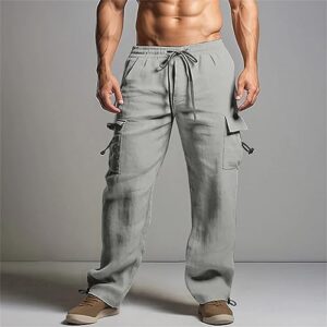 GIERIDUC Prime Deal of The Day Mens Joggers Sweatpants Tall Men's Waffle Thermal Pants Long Length Mens Trousers Chinese Pants for Men Sports Joggers Mens Mens Grey Joggers Stacked Leggings