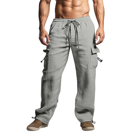 GIERIDUC Prime Deal of The Day Mens Joggers Sweatpants Tall Men's Waffle Thermal Pants Long Length Mens Trousers Chinese Pants for Men Sports Joggers Mens Mens Grey Joggers Stacked Leggings