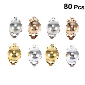 COHEALI 80pcs DIY Earrings Earring Accessories Clip-on Earrings Piercing Earrings Jewelry Findings Earrings Post Earring Converter Beautiful Ear Clip Ear Clips Accessories Circled Supplies