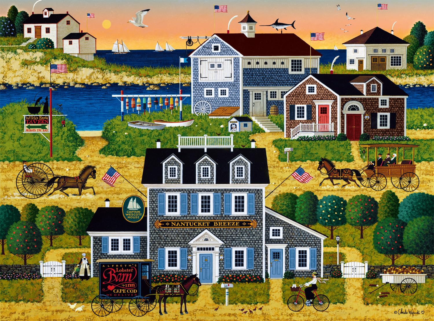 Buffalo Games - Charles Wysocki - Witch's Bay - 1000 Piece Jigsaw Puzzle for Adults Challenging Puzzle Perfect for Game Nights - Finished Puzzle Size is 26.75 x 19.75