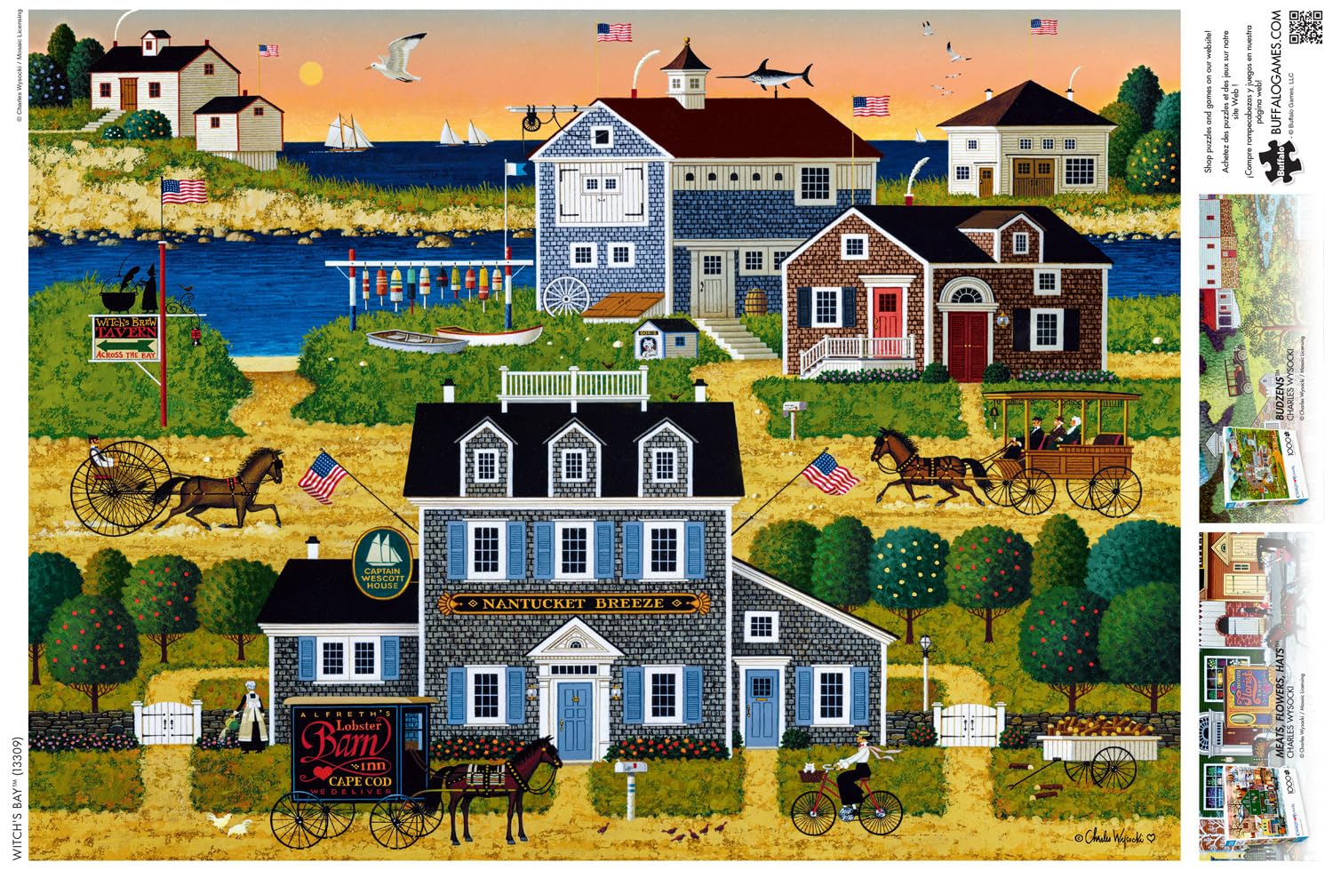 Buffalo Games - Charles Wysocki - Witch's Bay - 1000 Piece Jigsaw Puzzle for Adults Challenging Puzzle Perfect for Game Nights - Finished Puzzle Size is 26.75 x 19.75