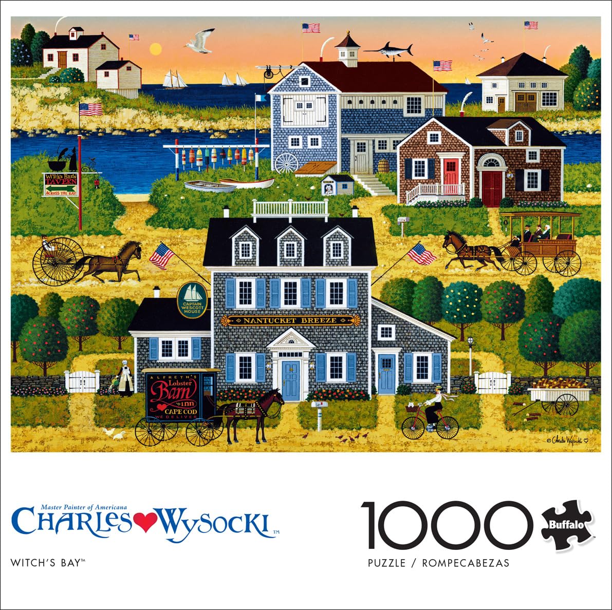 Buffalo Games - Charles Wysocki - Witch's Bay - 1000 Piece Jigsaw Puzzle for Adults Challenging Puzzle Perfect for Game Nights - Finished Puzzle Size is 26.75 x 19.75