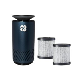 kiki pure a2 uv & 3 stage h13 hepa air purifier (graphite grey) bundle with two replacement filters