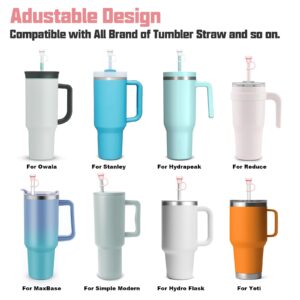 Adjustable Straw Cover for All Brand of Stanley, Simple Modern, Yeti, Owala, Hydro Flask, Reduce, Maars, Meoky, MaxBase, Beast, Hydrapeak and so on, Diameter 6mm-10mm, BPA Free, Dishwasher safe Clear