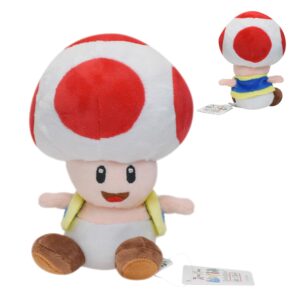 zyphyr red toad plush - sitting mushroom plush cartoon game stuffed toy doll gifts for fans collectable