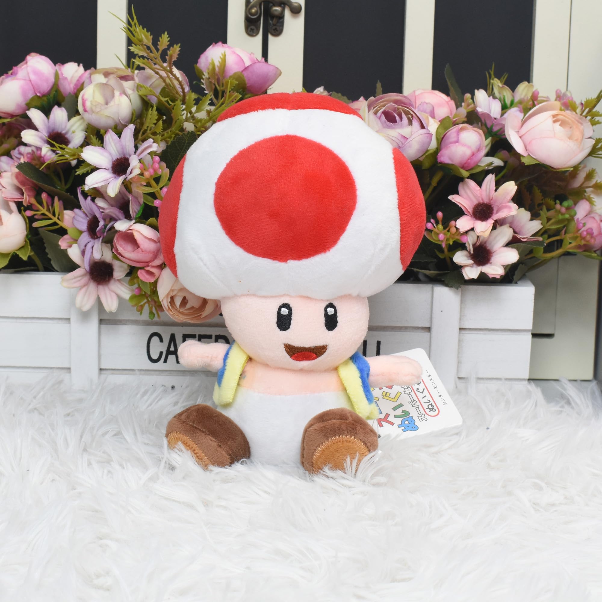 ZYPHYR Red Toad Plush - Sitting Mushroom Plush Cartoon Game Stuffed Toy Doll Gifts for Fans collectable