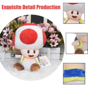 ZYPHYR Red Toad Plush - Sitting Mushroom Plush Cartoon Game Stuffed Toy Doll Gifts for Fans collectable