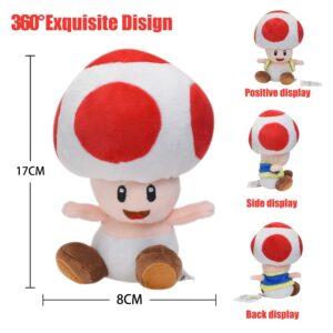 ZYPHYR Red Toad Plush - Sitting Mushroom Plush Cartoon Game Stuffed Toy Doll Gifts for Fans collectable