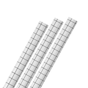 my little nest wrapping paper rolls for birthday holiday black and white square christmas gift wrapping paper 3 rolls-23 x 58 inch per roll