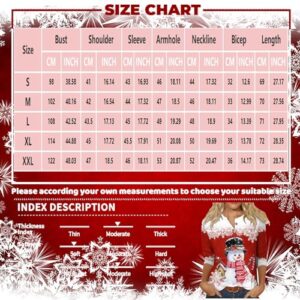 HAVUITYY Christmas Sweatshirts Women'S Christmas Tops Long Sleeve Workout Tops For Women Christmas Costumes Christmas Tshirts Shirts For Women Womens T Shirts Christmas Blouses For Women 3X-Large