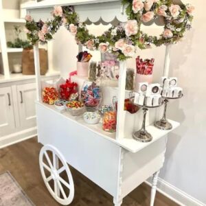 Wooden Party Candy Cart, Wood Candy Cart, Sugar and Sweet Cart for Weddings, Party, Decorations, for Wedding Decorations and Party Decor's