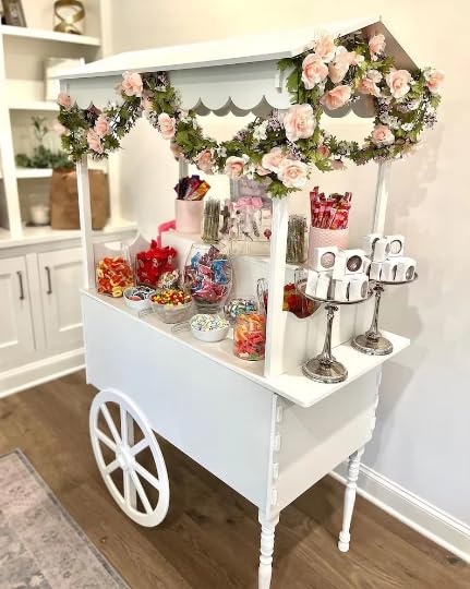 Wooden Party Candy Cart, Wood Candy Cart, Sugar and Sweet Cart for Weddings, Party, Decorations, for Wedding Decorations and Party Decor's